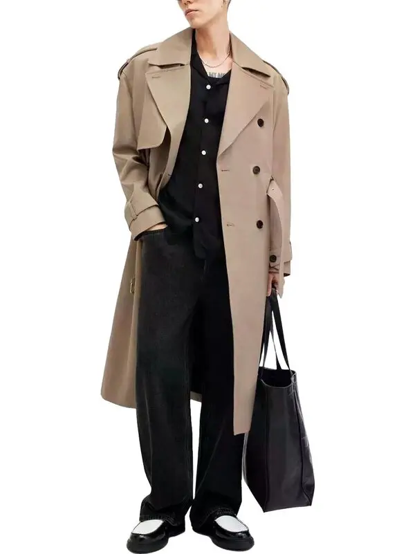 ALLSAINTS Belted Double-breasted Trench Coat - Neutrals