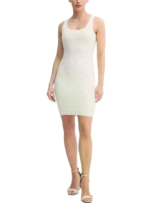 Guess Logo-pattern Sleeveless Mini Dress - White