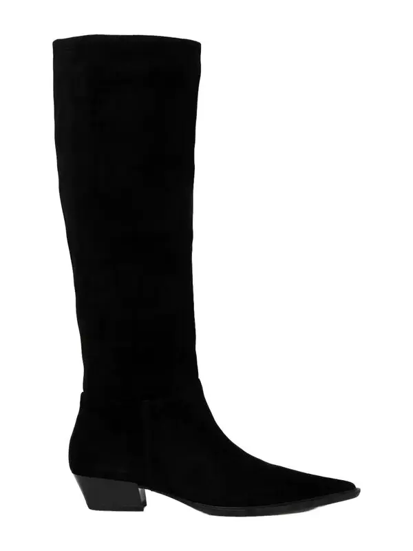 VAGABOND SHOEMAKERS 40mm Cassie Pointed-toe Suede Knee-high Boots - Black
