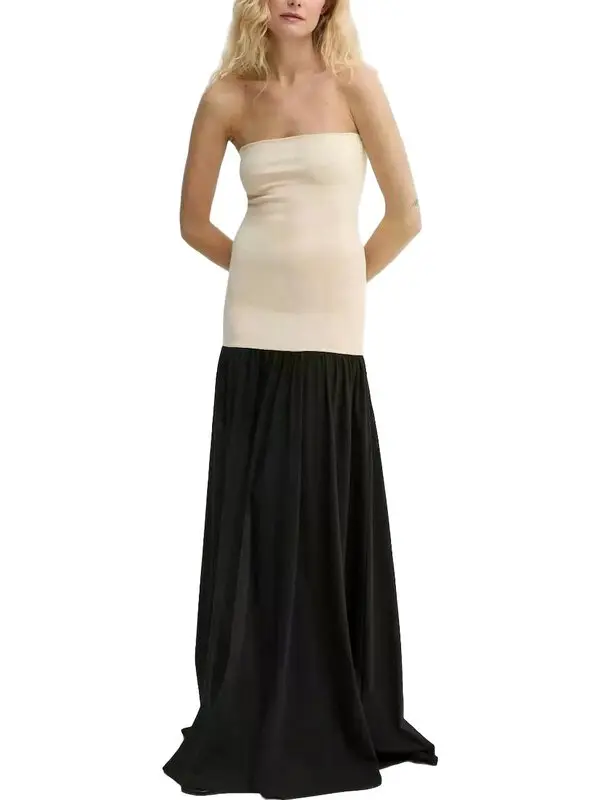 BY MALENE BIRGER Strapless Maxi Dress With Gathered Hem - Black