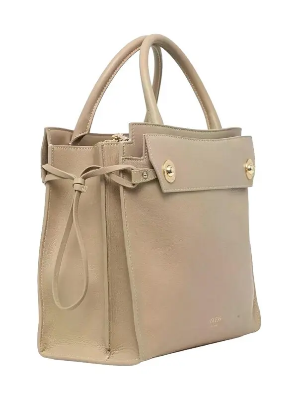 Guess Knotted Detail Leather Tote Bag - Neutrals
