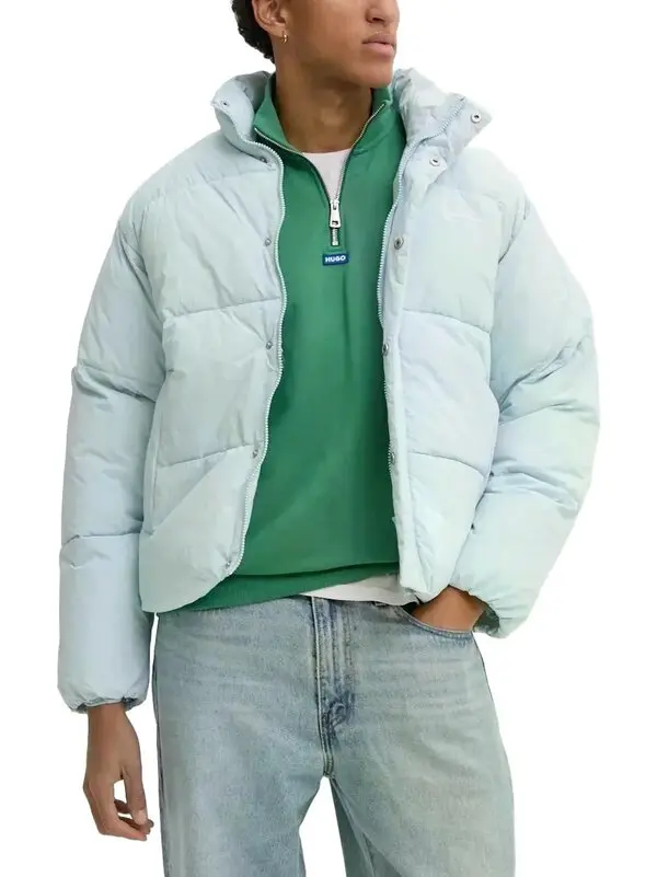 KARL KANI Quilted Front-zip Puffer Jacket - Blue