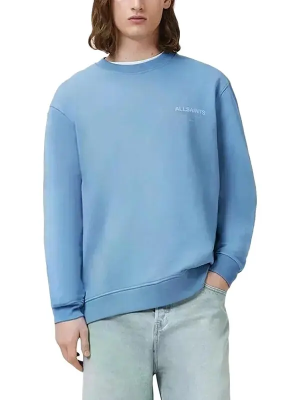 ALLSAINTS Logo-embroidered Crew Neck Sweatshirt - Blue