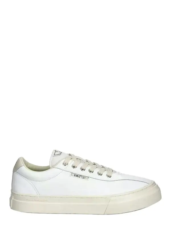 S.W.C STEPNEY WORKERS CLUB Leather Lace-up Sneakers - White