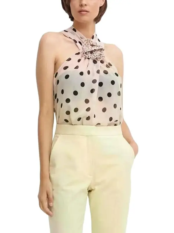 SANDRO FERRONE Polka-dot Halter Neck Blouse - Neutrals