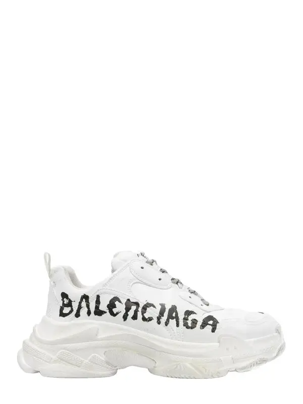 Balenciaga Triple S Graffiti-print Sneakers - White