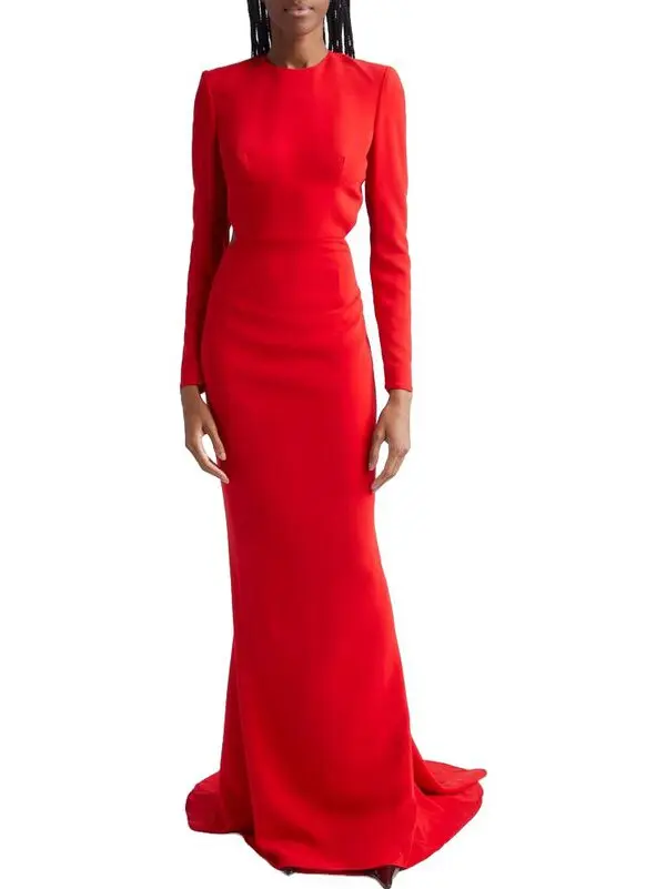 Stella McCartney Open Back Maxi Gown - Lipstick Red