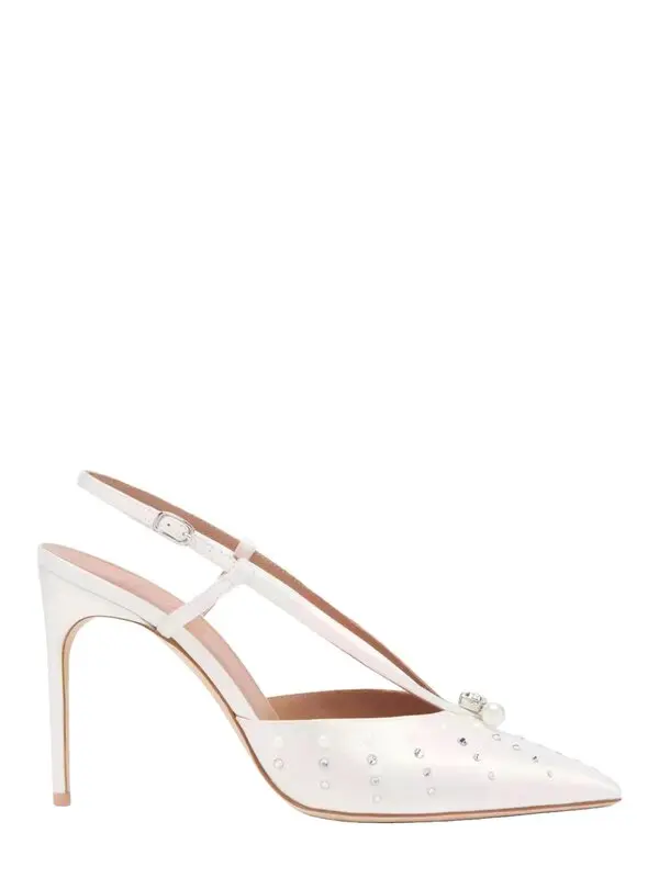 MALONE SOULIERS 90mm Crystal And Pearl Embellished Pumps - White