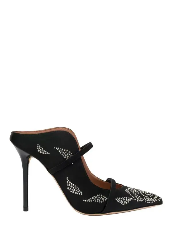 MALONE SOULIERS 100mm Maureen Embellished Heeled Mules - Black