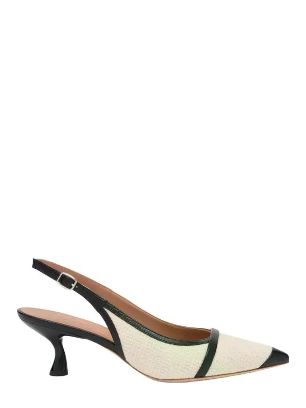 MALONE SOULIERS 45mm Jama Boucle Slingback Pumps - White