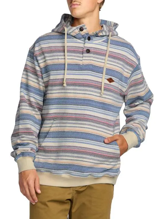 BILLABONG Rancho Stripe Hooded Pullover - Brown/blue Multi