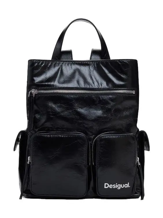 Desigual Mini Leather Backpack - Black