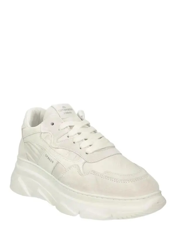 SUMMERY COPENHAGEN Suede-leather Panelled Sneakers - White