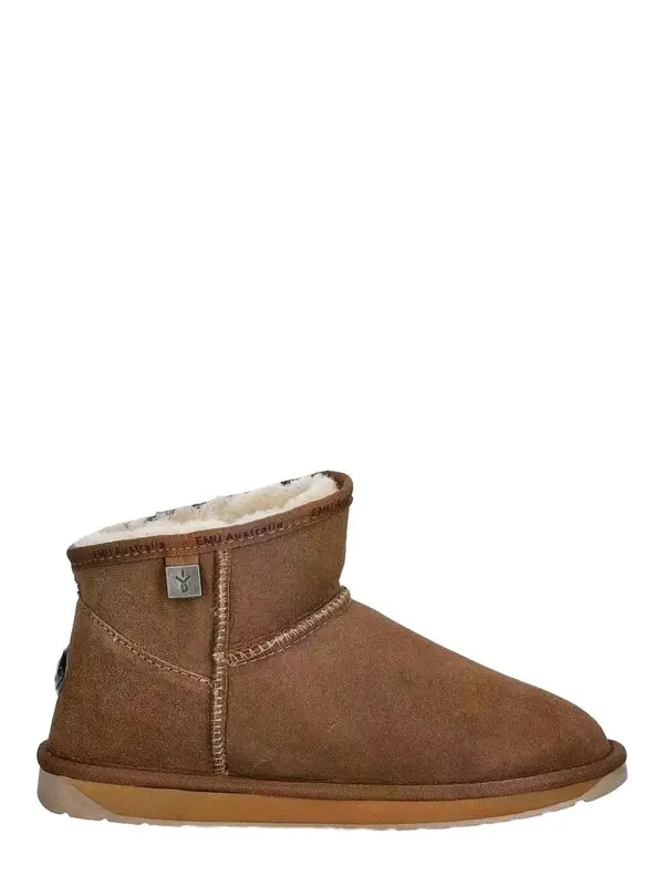 EMU AUSTRALIA Sheepskin-lined Boots With Logo Plaque - Brown