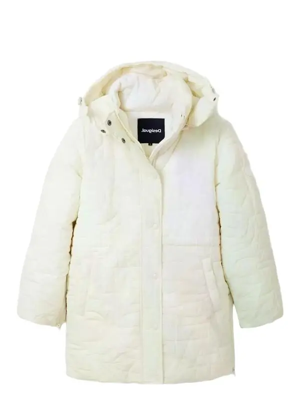 Desigual Hooded Puffer Jacket - White