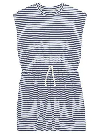 PRIMARY Adult Everywear Stripe Dress - Sunwashed Navy White Stripe