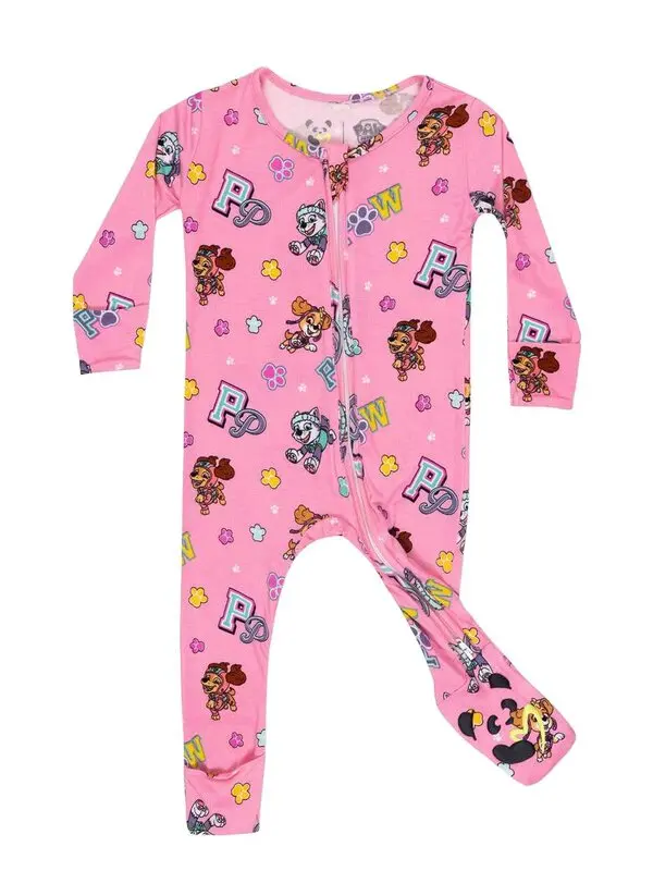BELLABU BEAR Baby Paw Patrol Printed Convertible Footie - Paw Patrol: Varsity Pink