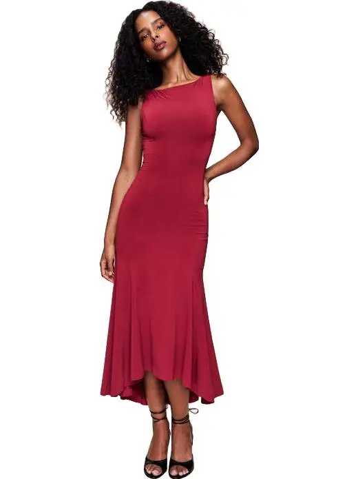 GUIZIO Daye Midi Dress - Bordeaux