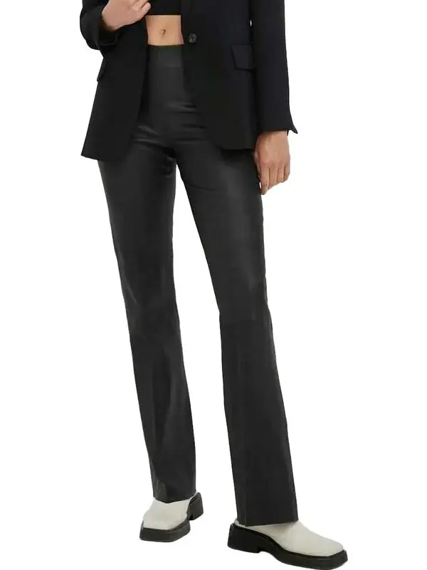 Day Birger Et Mikkelsen Leather Flared Trousers - Black