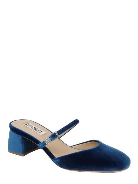 Badgley Mischka Valarie Mary Jane Mule - Blue Velvet