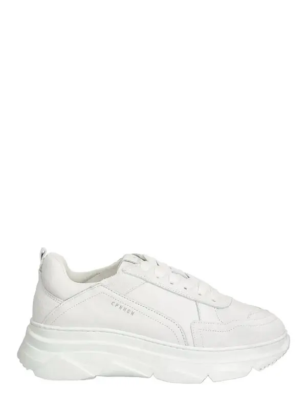 SUMMERY COPENHAGEN Leather Panelled Platform Sneakers - White