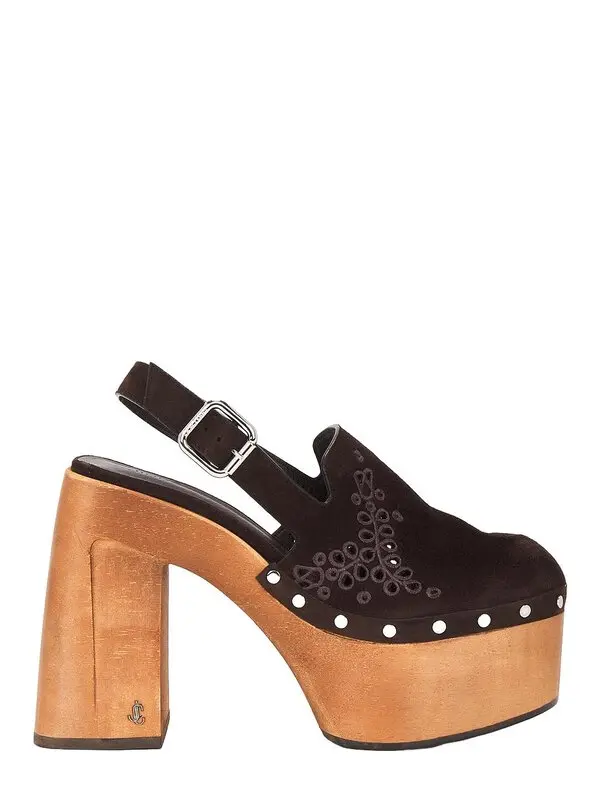 JIMMY CHOO Alida 135 Clog - Chocolate