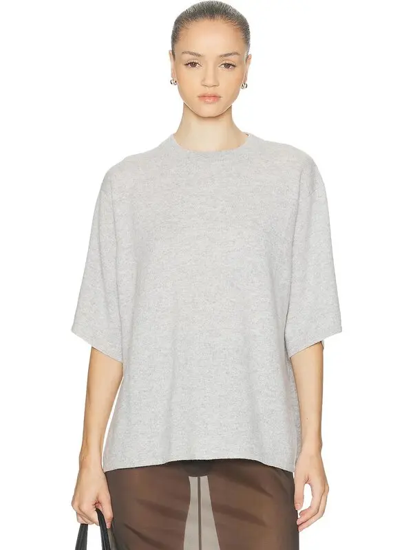 ST. AGNI Cashmere Copain Tee - Grey Marle
