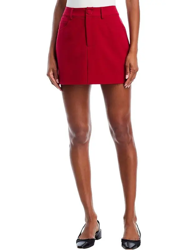 Aqua Five-pocket Mini Skirt - Dark Cherry