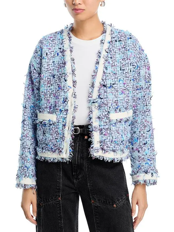 Aqua Ribbon Tweed Jacket - Blue Multi