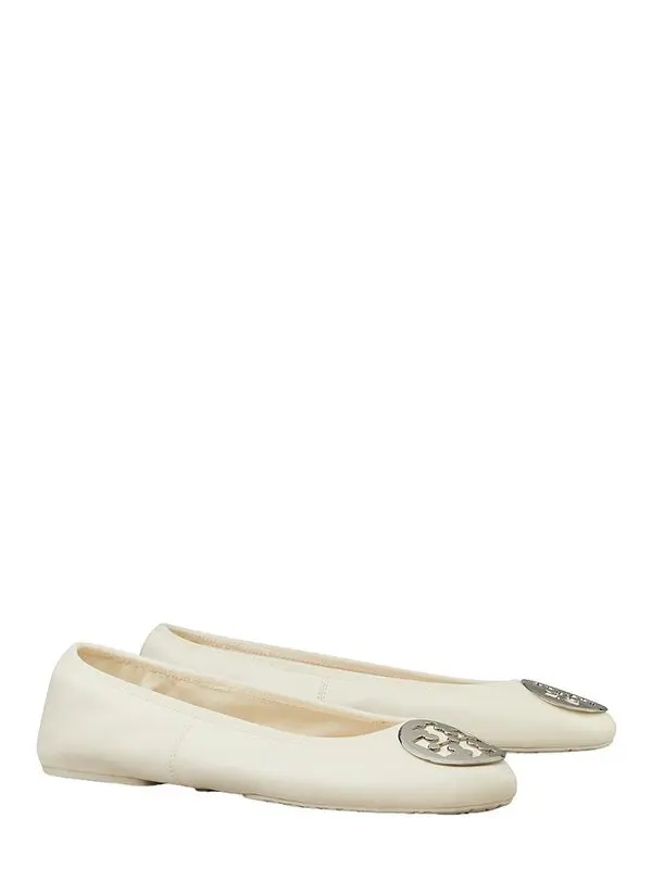 Tory Burch Reva Travel Ballerina Flats - Light Cream