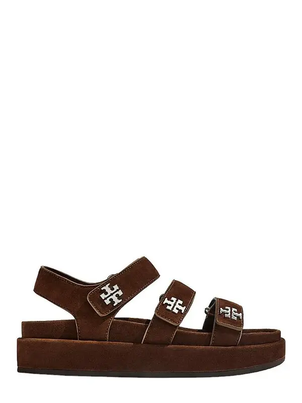 Tory Burch Kira Triple Strap Sandals - Dark Cocoa