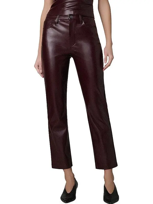 Joe's Jeans The Lyra Slim Faux Leather Jeans - Cabernet