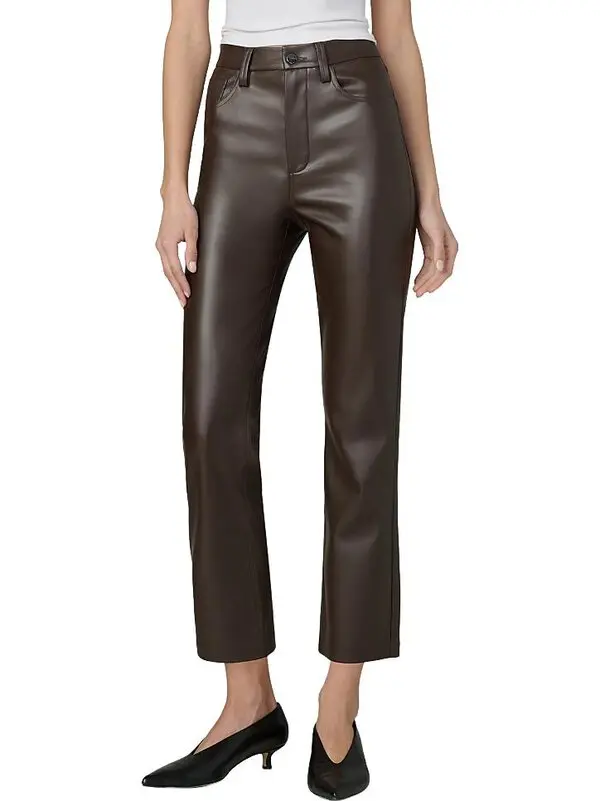 Joe's Jeans The Lyra Slim Faux Leather Jeans - Dark Chocolate