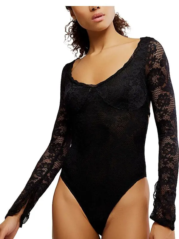 Free People Perfectly Fine Bodysuit - Black
