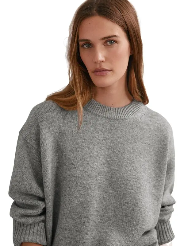 REISS Wool-cashmere Crew-neck Jumper - Grey Marl