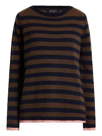 ARAGONA Striped Cashmere Sweater - Beige