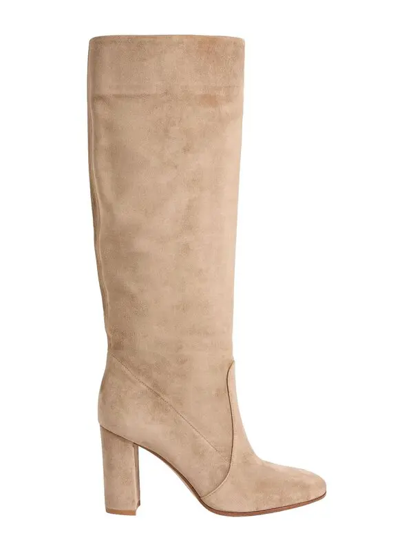 GIANVITO ROSSI Glen 85 Suede Knee Boots - Beige