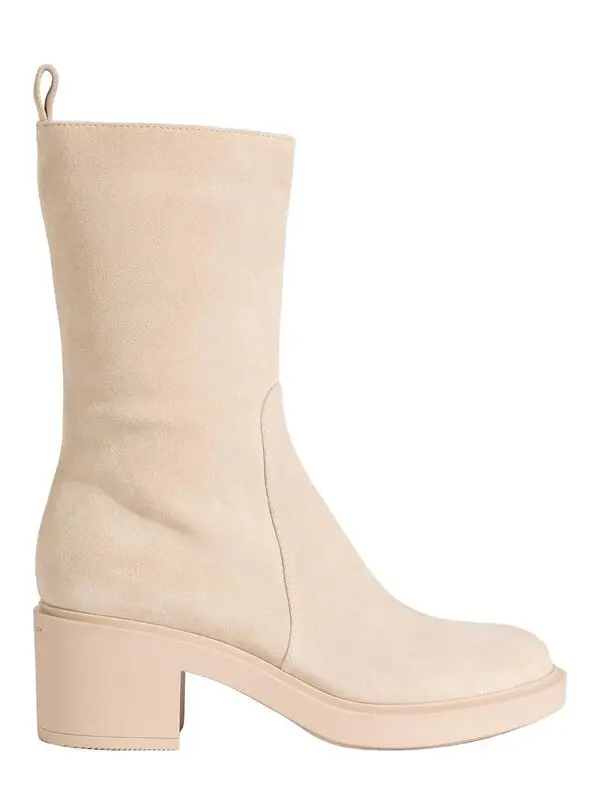 GIANVITO ROSSI Exton Suede Ankle Boots - Ecru
