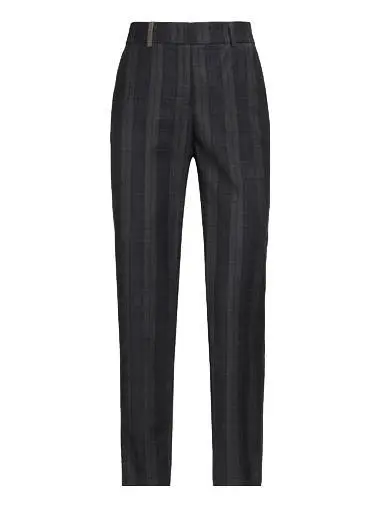 Peserico Tapered Tartan Wool Pants - Blue