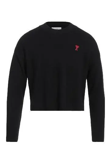 Ami Sweater In Cotton, Merino Wool, Polyamide, And Elastane - Black