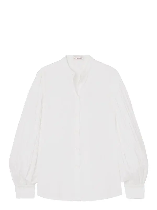 Altuzarra Patsy Pintucked Cotton-blend Poplin Shirt - White