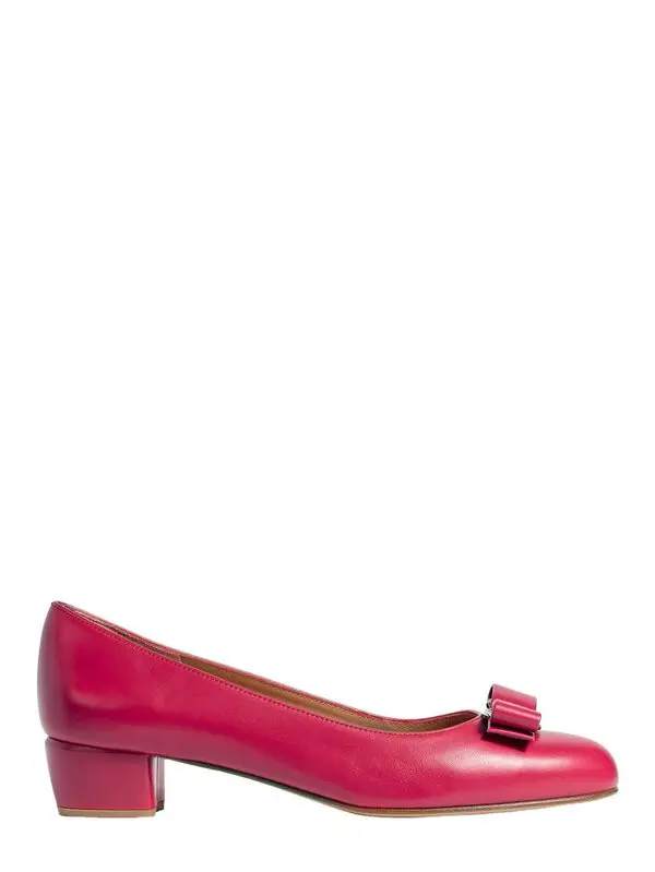 FERRAGAMO Vara Bow-detailed Leather Pumps - Fuchsia