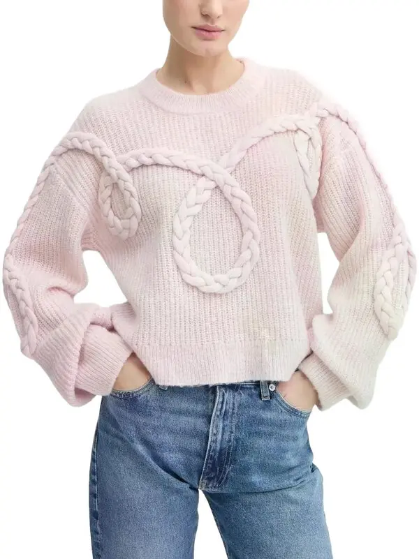 Munthe Braided-detail Sweater - Pink