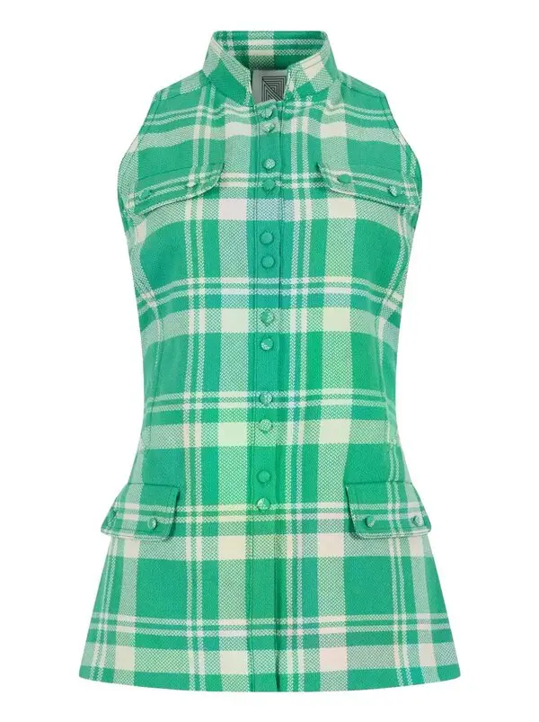 Rosie Assoulin Plaid Sleeveless Vest - Green