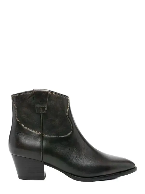 Ash 50mm Leather Zip-detail Boots - Black