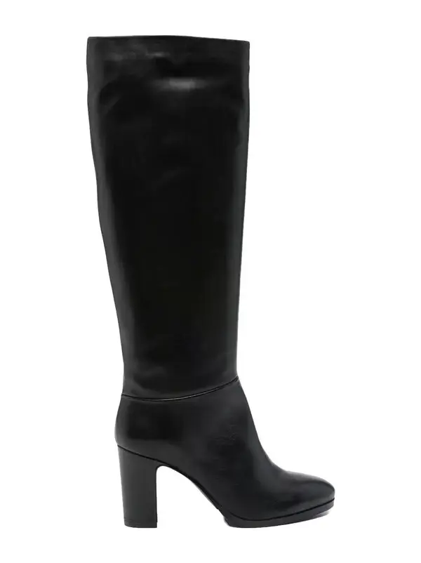 JULIE DEE 80mm Block-heel Calf-leather Boots - Black