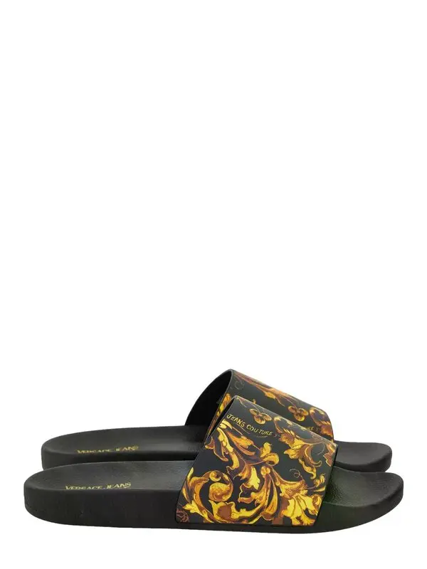 Versace Baroque-print Slides - Black