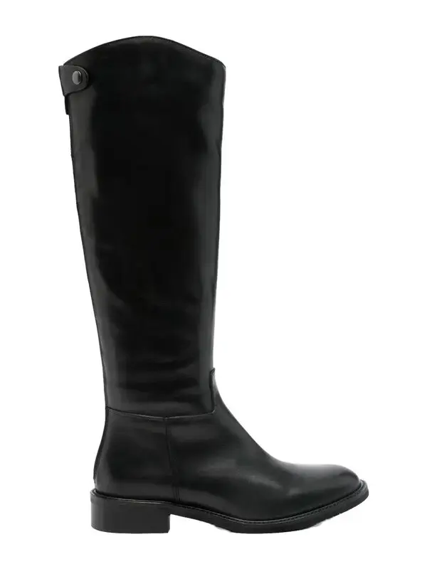 JULIE DEE Knee-high Leather Boots - Black