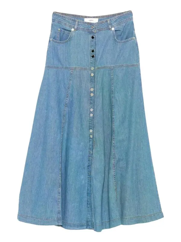 Ba&sh Laddie Denim Midi Skirt - Blue