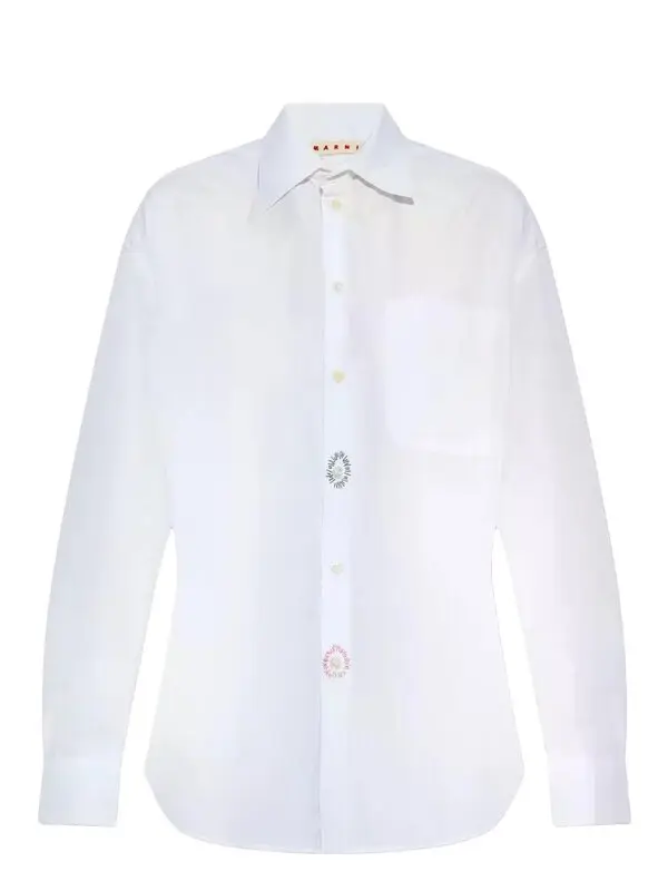 Marni Embroidered Cotton Shirt - White